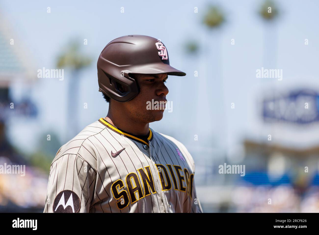 LOS ANGELES, CA - MAY 14: San Diego Padres left fielder Juan Soto (22 ...