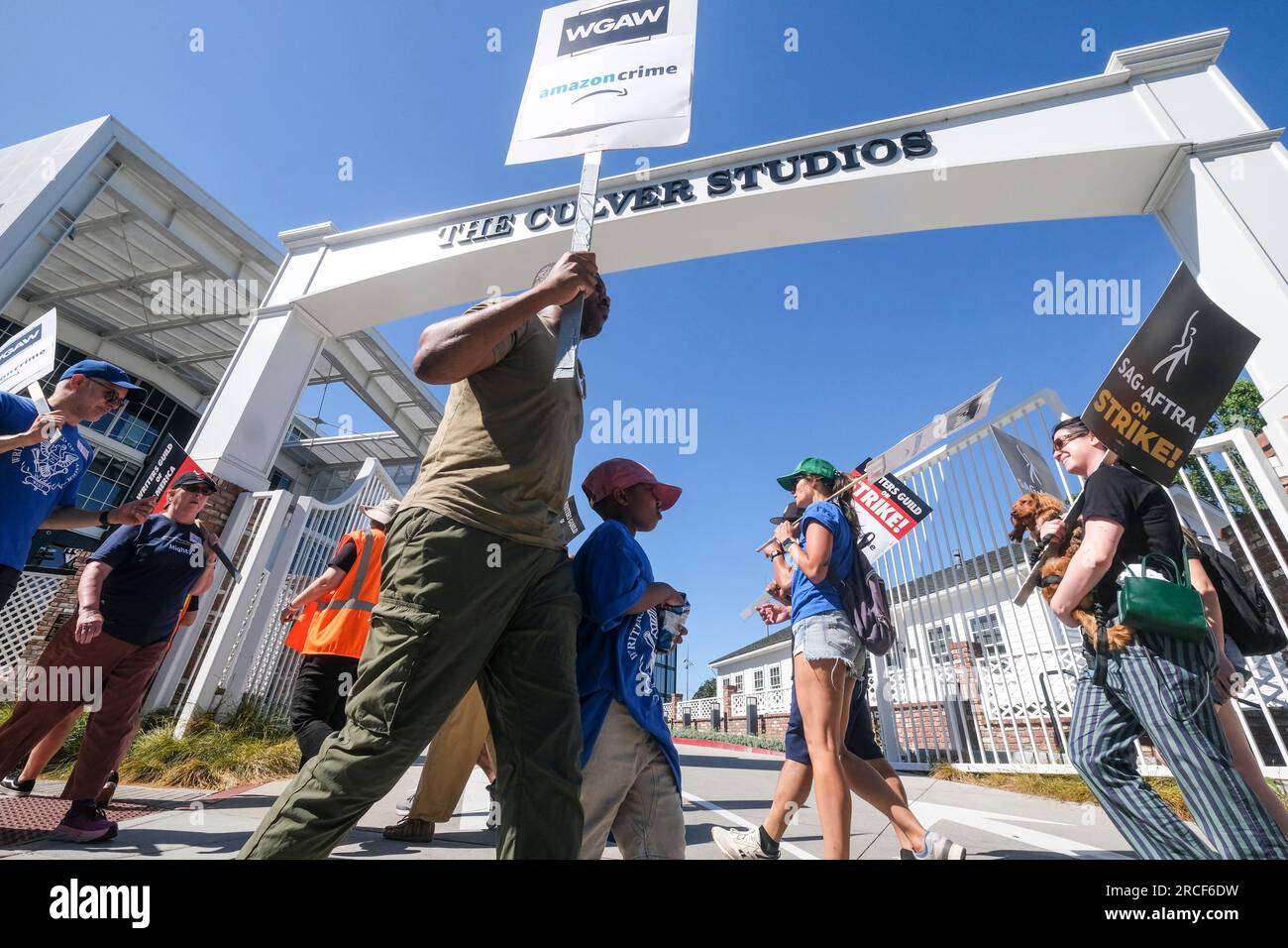 Los Angeles, California, USA. 14th July, 2023. Demonstrators take part ...