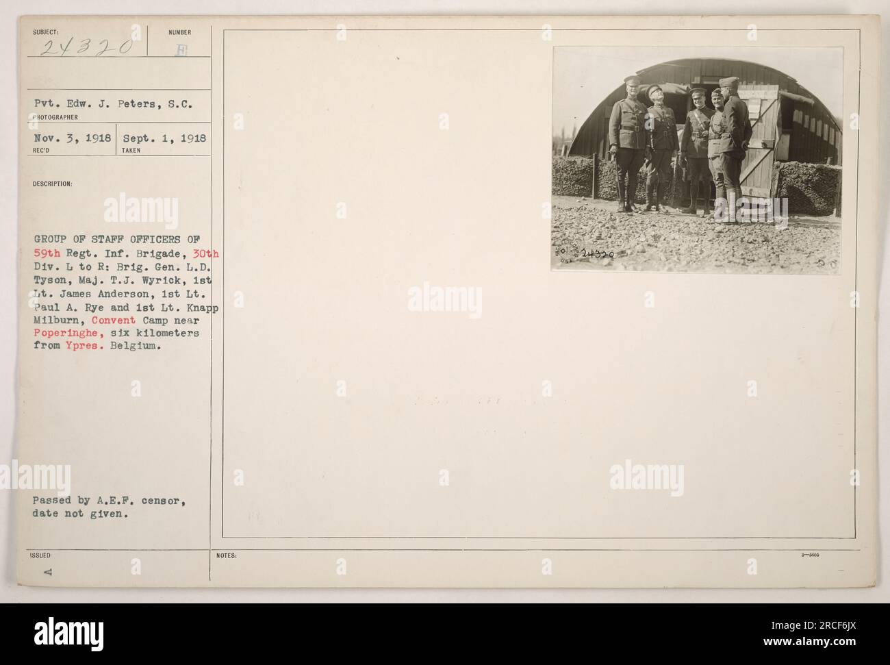 Image showing a group of staff officers from the 59th Regiment Infantry ...