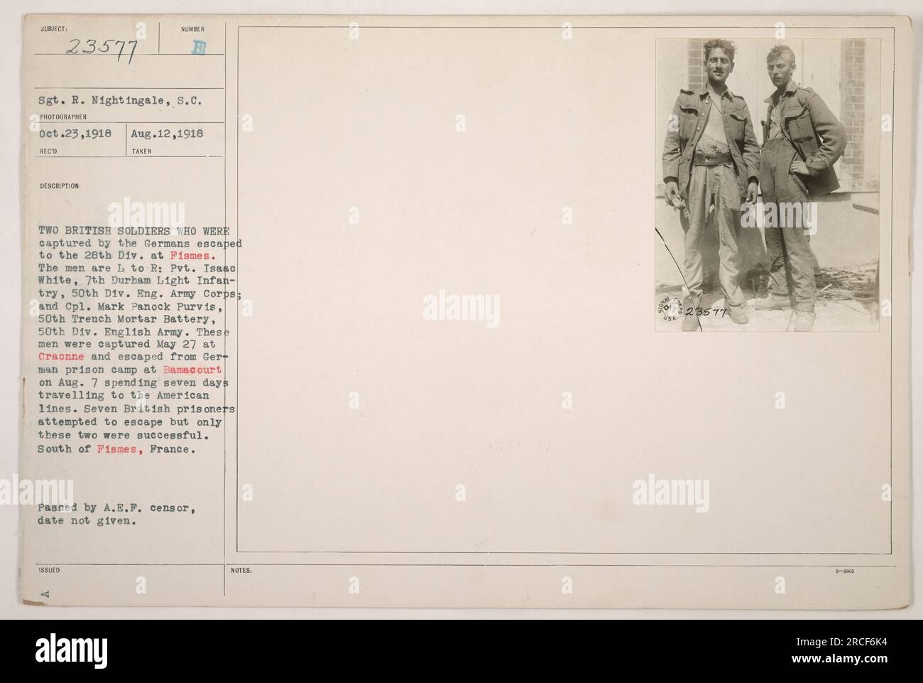 British soldiers Pvt. Isaac White and Cpl. Mark Panock Purvis, who were ...