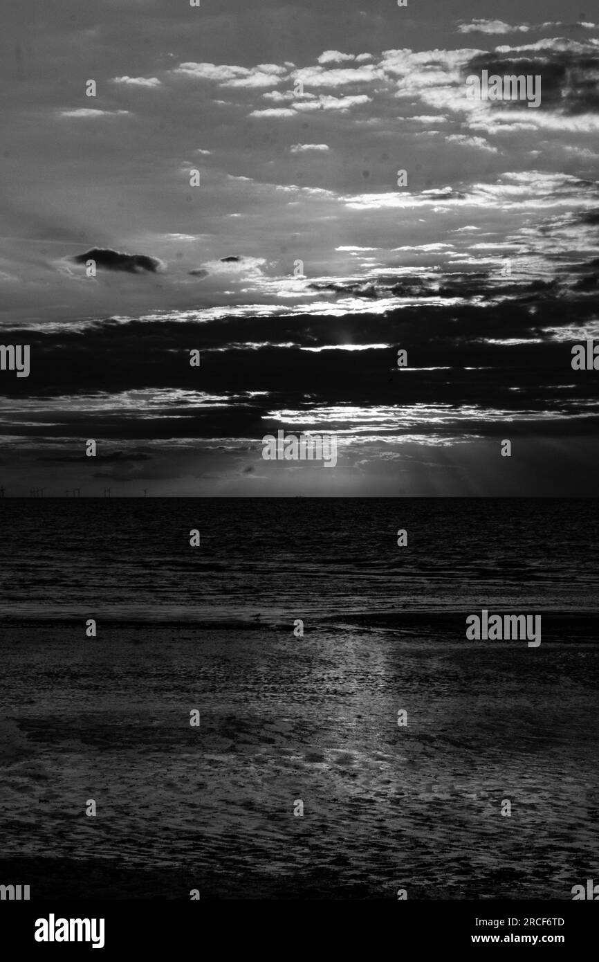 Breathtaking view scenic sunset Black and White Stock Photos & Images ...