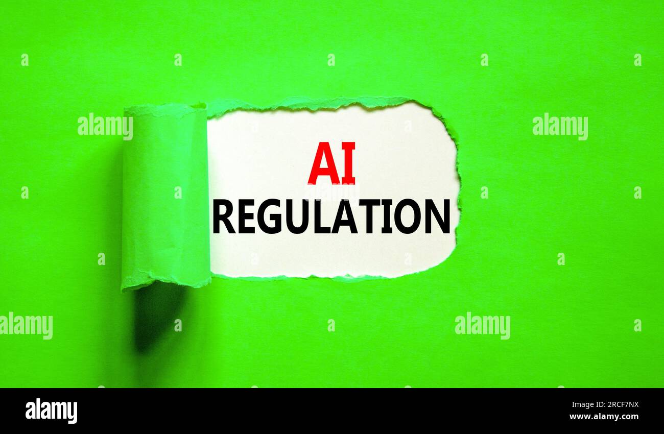 AI regulation symbol. Concept words AI artificial intelligence ...
