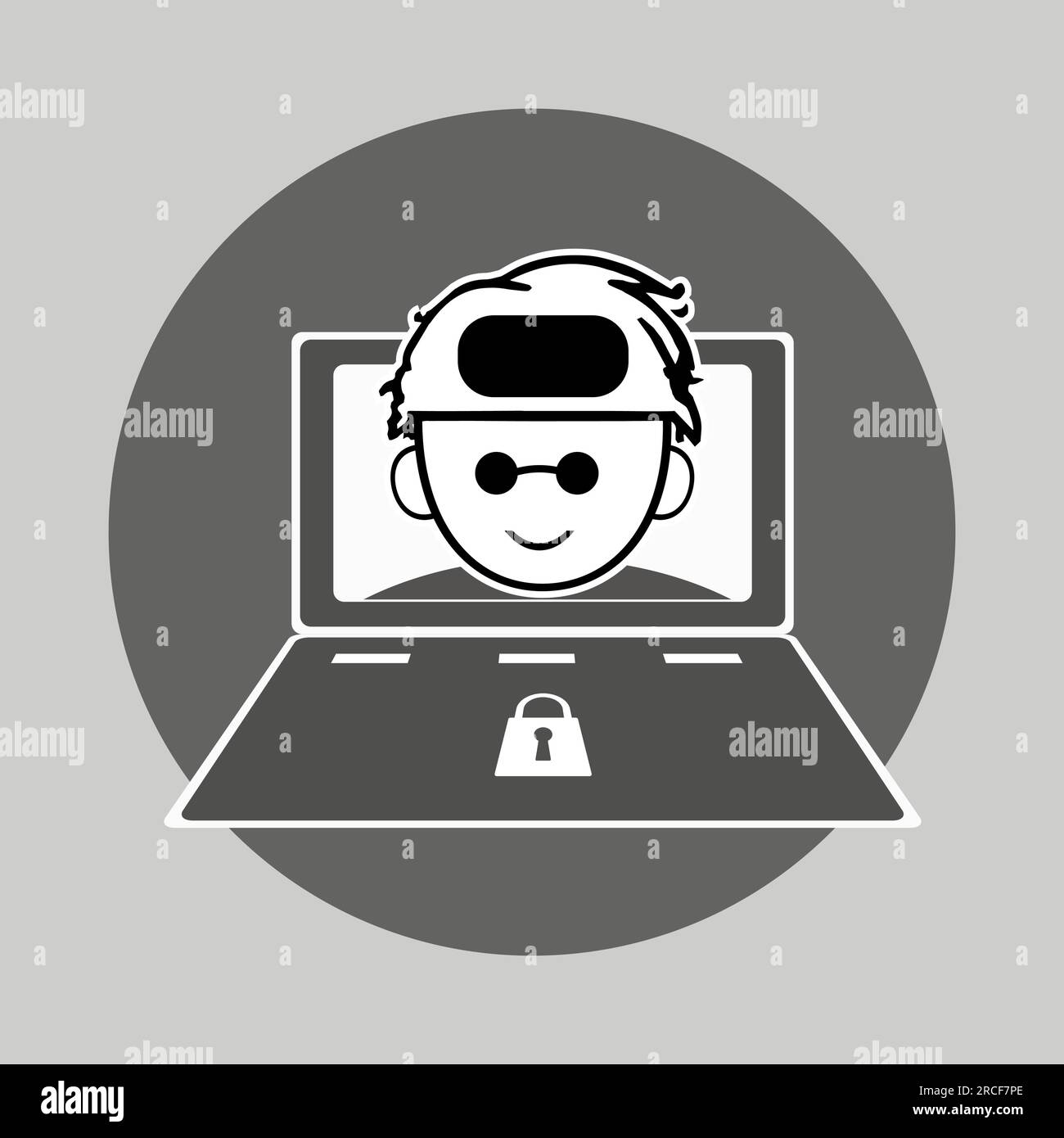 Computer Hacker With Laptop Icon Vector Stock Vector Image And Art Alamy