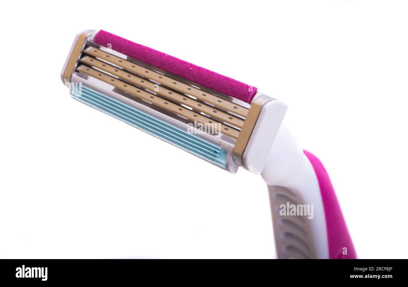 female razor isolated on white background Stock Photo - Alamy
