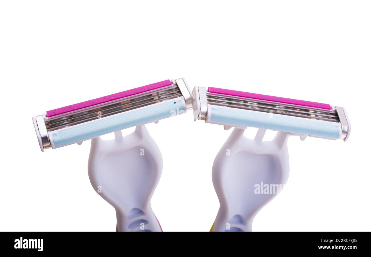 female razor isolated on white background Stock Photo - Alamy