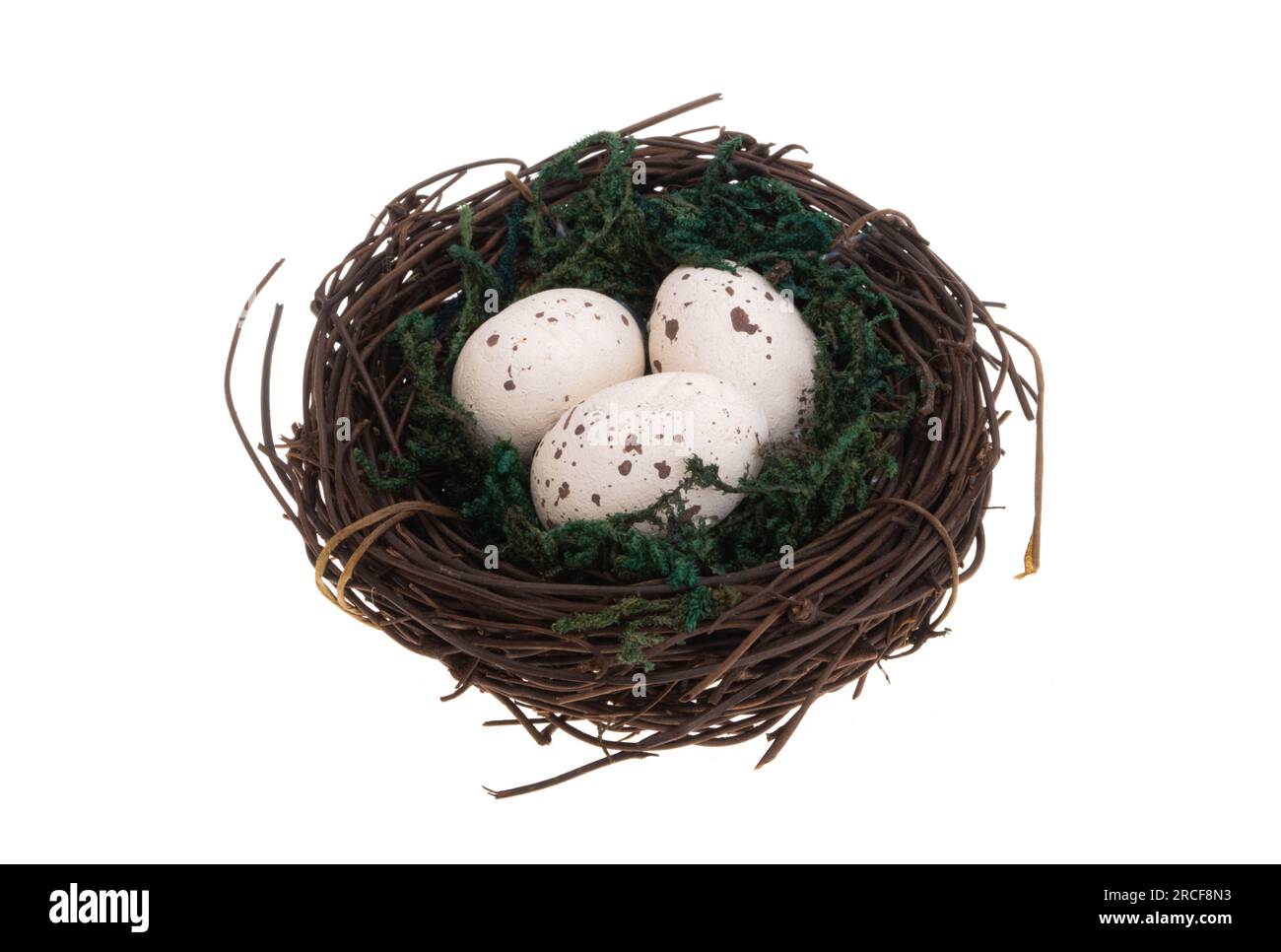 bird's nest with eggs isolated on white background Stock Photo - Alamy