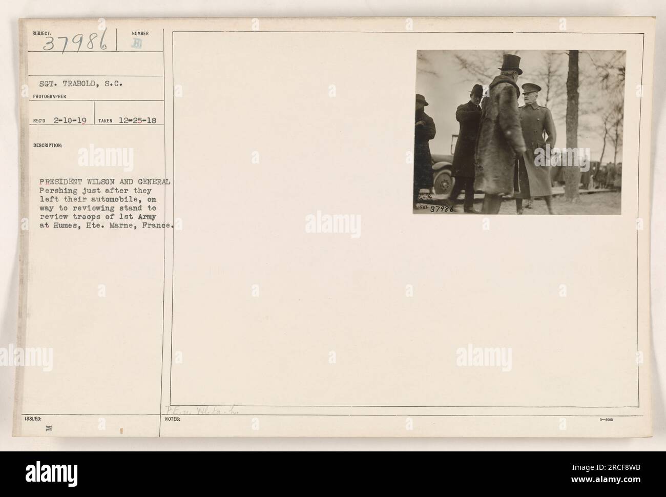 President Wilson and General Pershing pictured after arriving at Humes ...