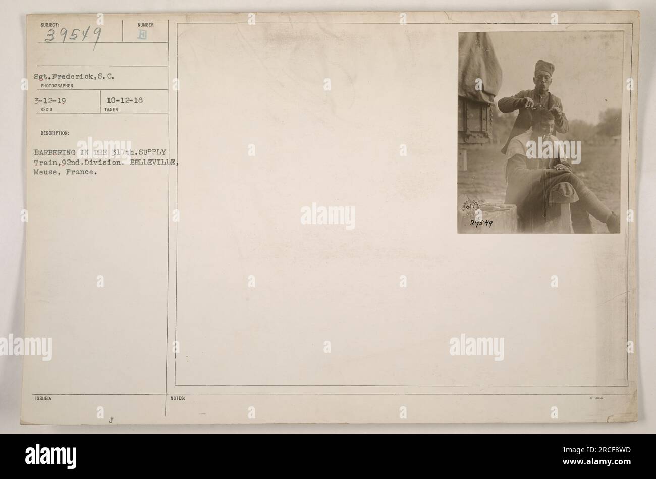 Wwi 92nd infantry hi-res stock photography and images - Alamy