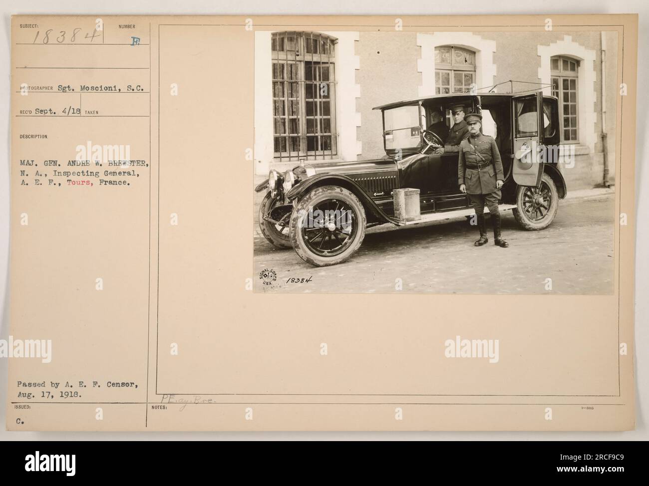 Major General Andre W. Brewster, a part of the American Expeditionary ...