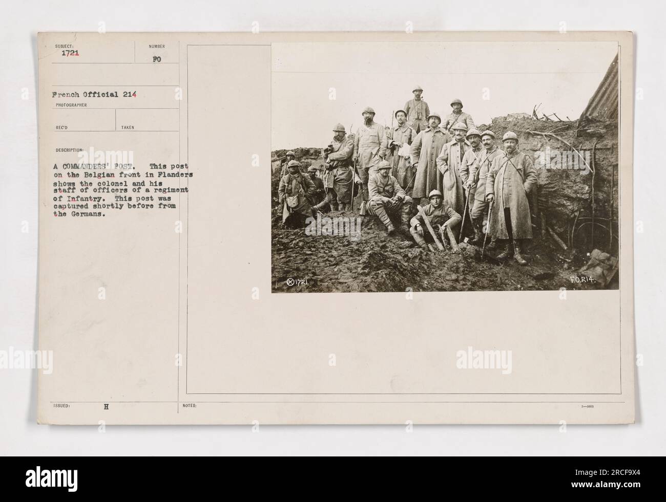"Commanders Post in Flanders - This photograph, numbered 111-SC-1721 ...