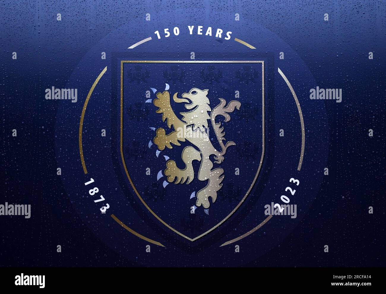 A Scotland badge on the dugout ahead of the women's friendly match at ...