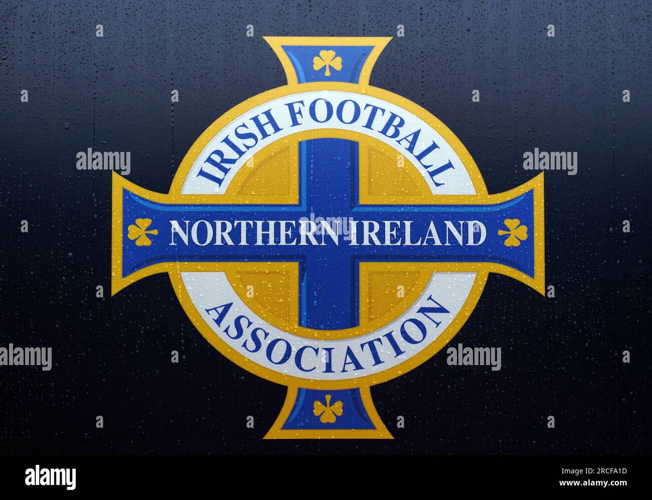 A Northern Ireland badge on the dugout ahead of the women's friendly ...