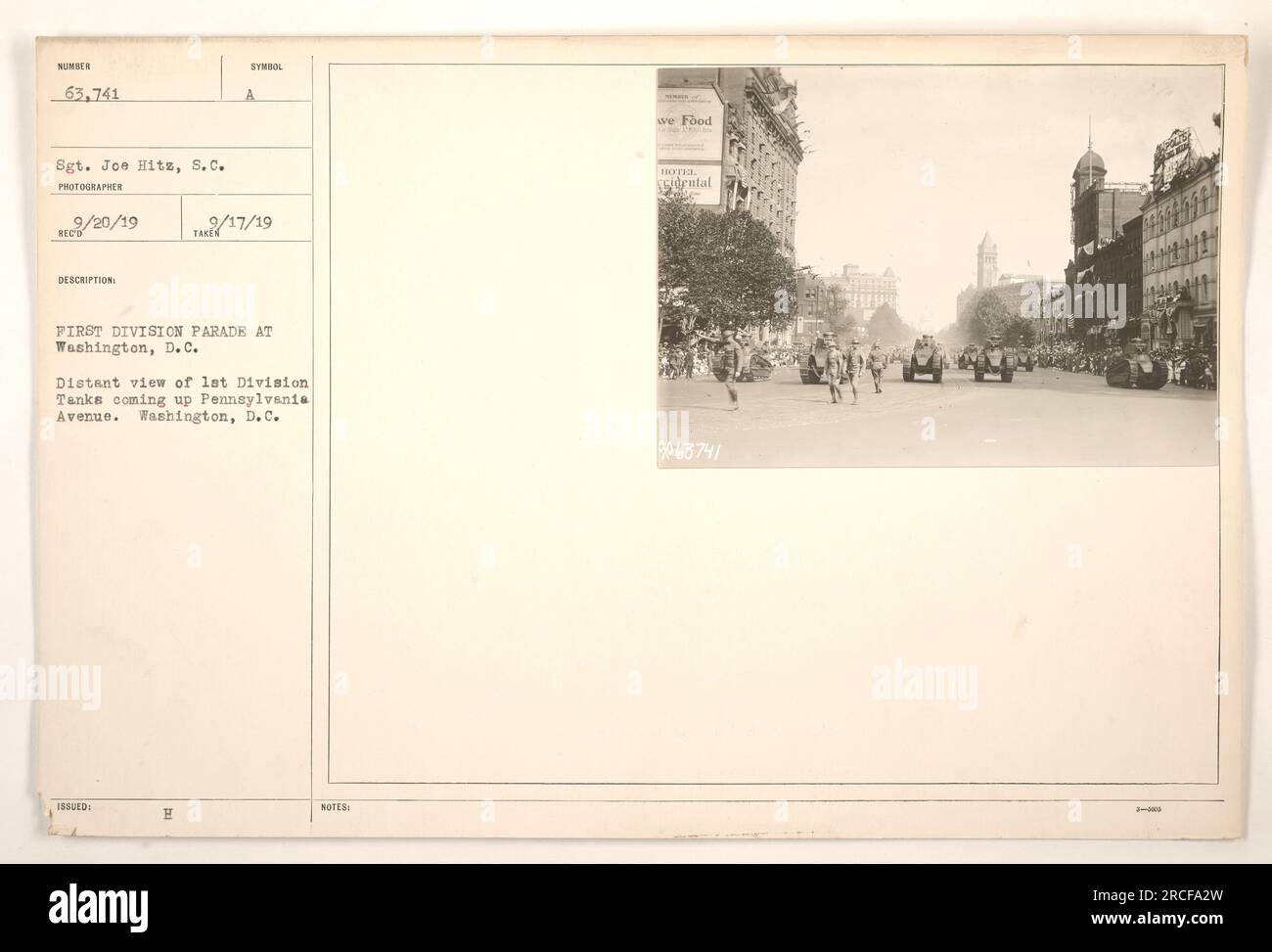 Distant view of the First Division Tanks from the 1st Infantry during a ...