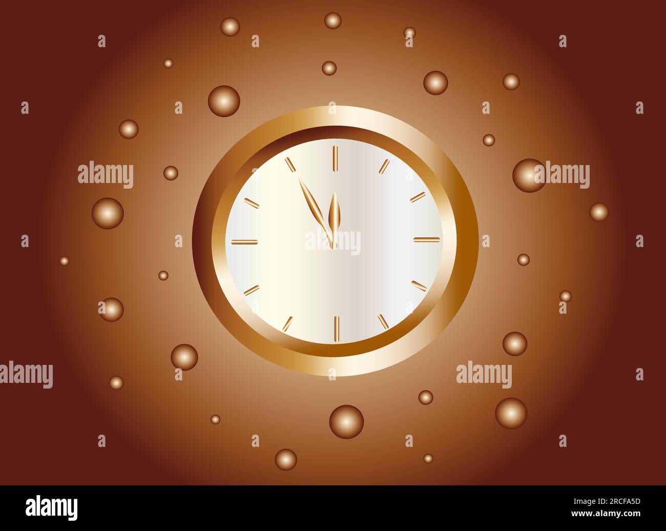 gold clock on brown burgundy gradient decoration balloons vector Stock ...