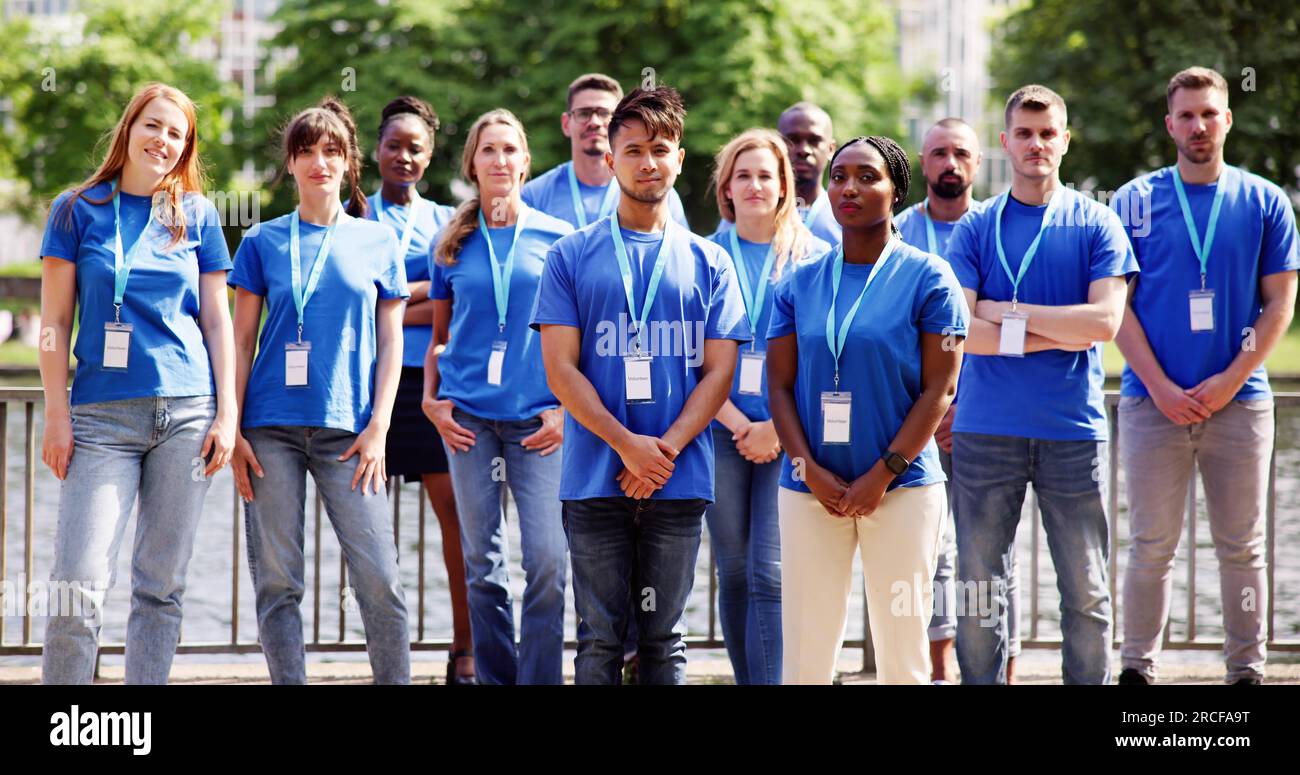 Volunteer Team In Nature. Environment Care Teamwork Stock Photo - Alamy