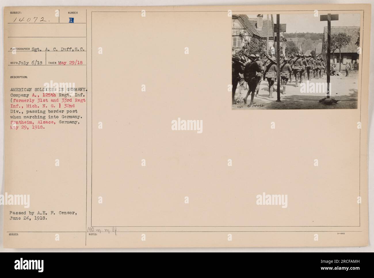 American soldiers from Company A, 125th Regiment Infantry (formerly ...