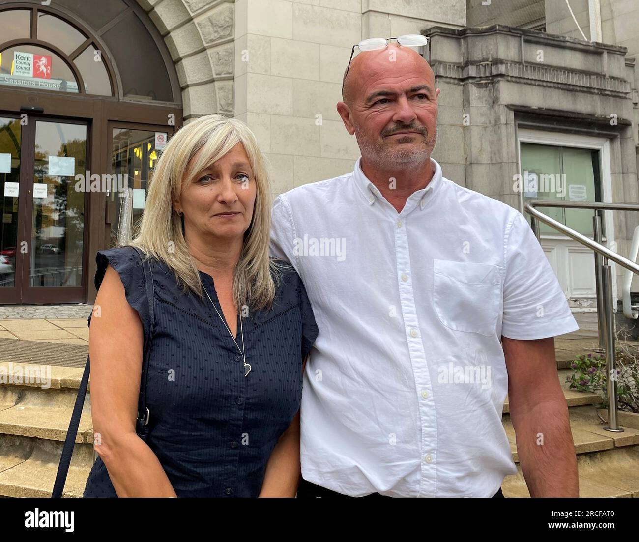 Yvette and Louis Sampson, the parents of Kimberley Sampson outside the ...