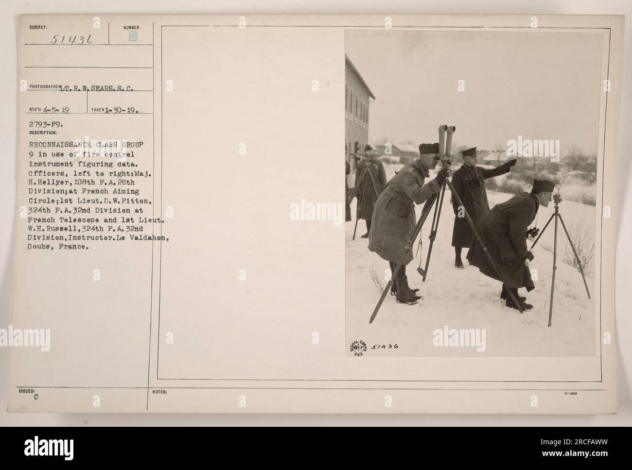 Reconnaissance class Group 9 utilizing fire control instruments to ...