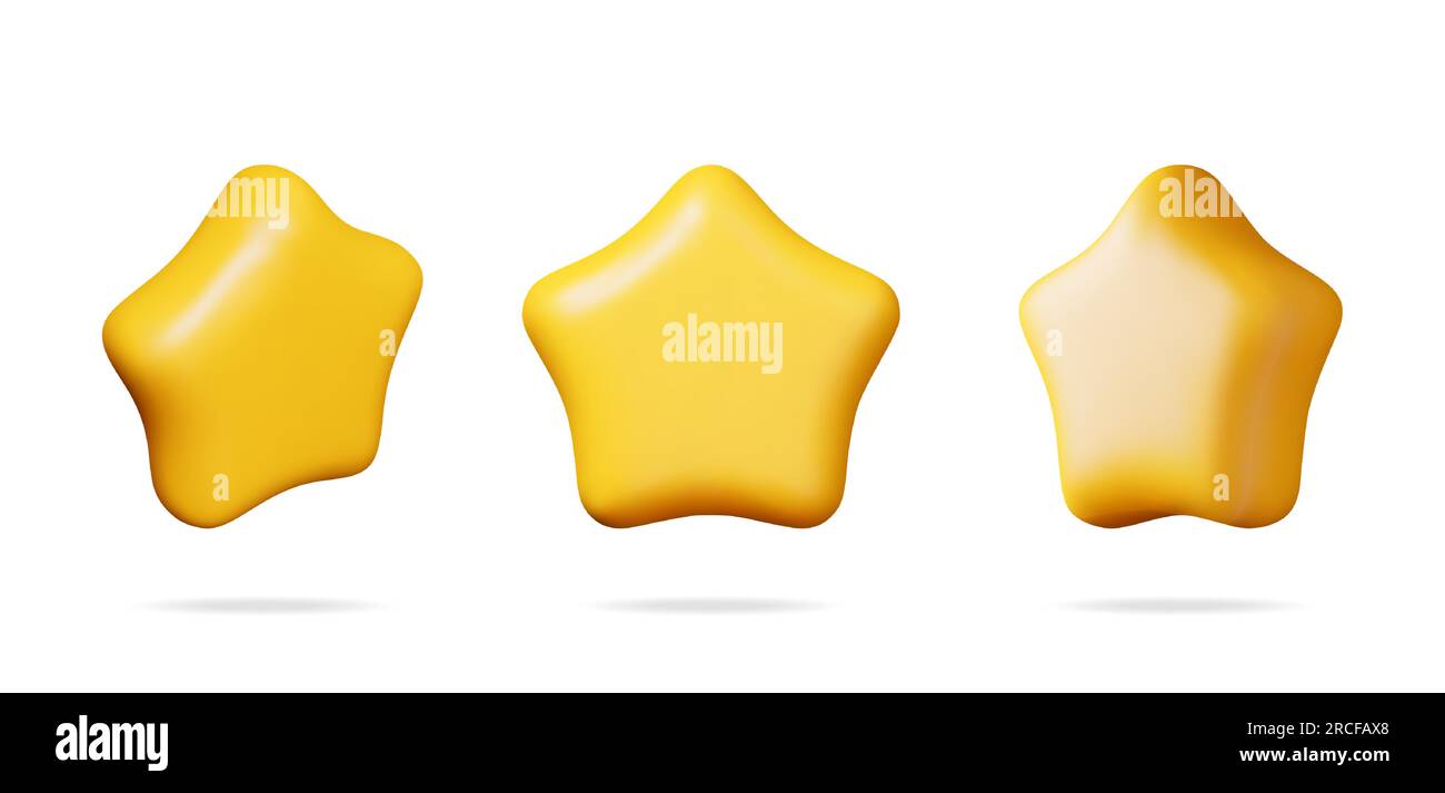 3D Glossy Yellow Star in Different Angles Stock Vector Image & Art - Alamy