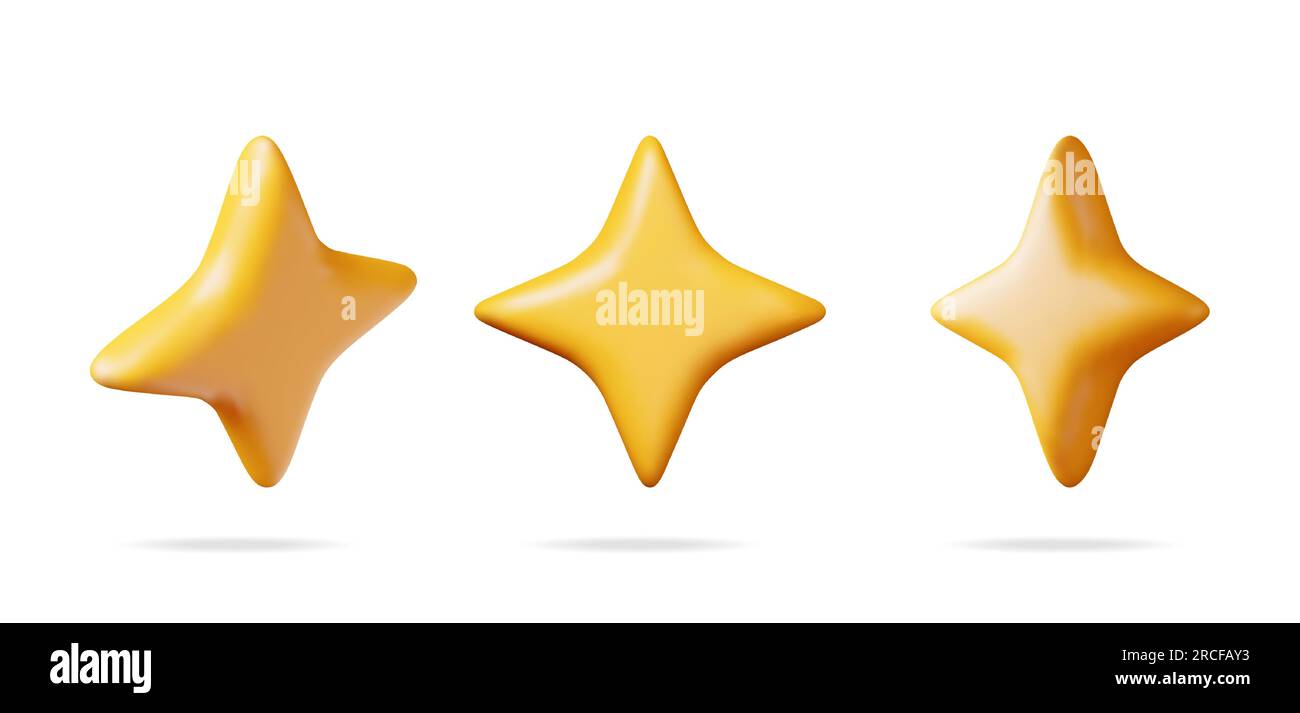 3D Glossy Yellow Star in Different Angles Stock Vector Image & Art - Alamy