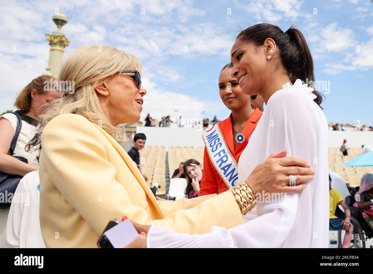 Paris, France. 14th July, 2023. French First Lady Brigitte Macron ...