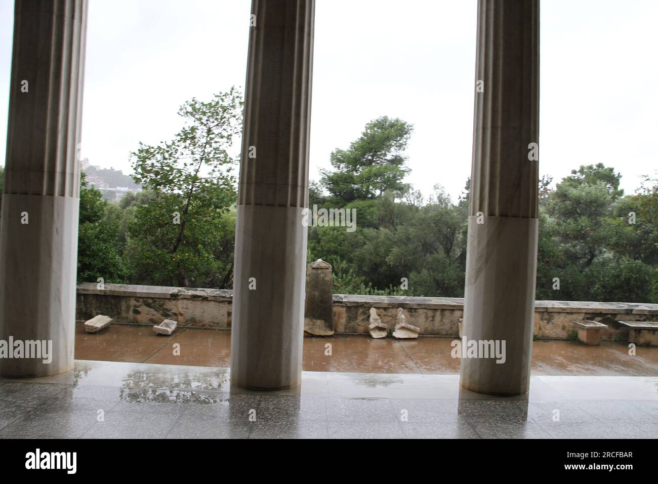 Ruins and temples in Athens Agora Stock Photo - Alamy