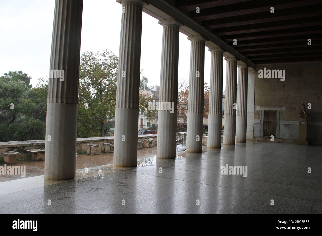 Ruins and temples in Athens Agora Stock Photo - Alamy
