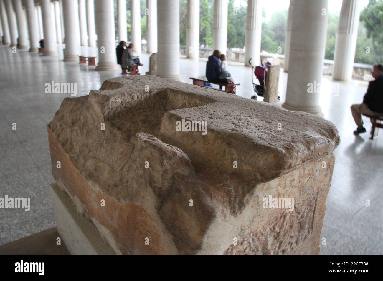 Ruins and temples in Athens Agora Stock Photo - Alamy
