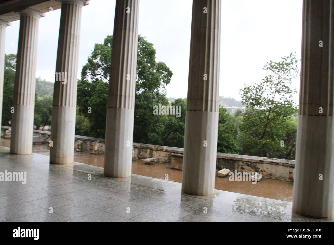 Ruins and temples in Athens Agora Stock Photo - Alamy