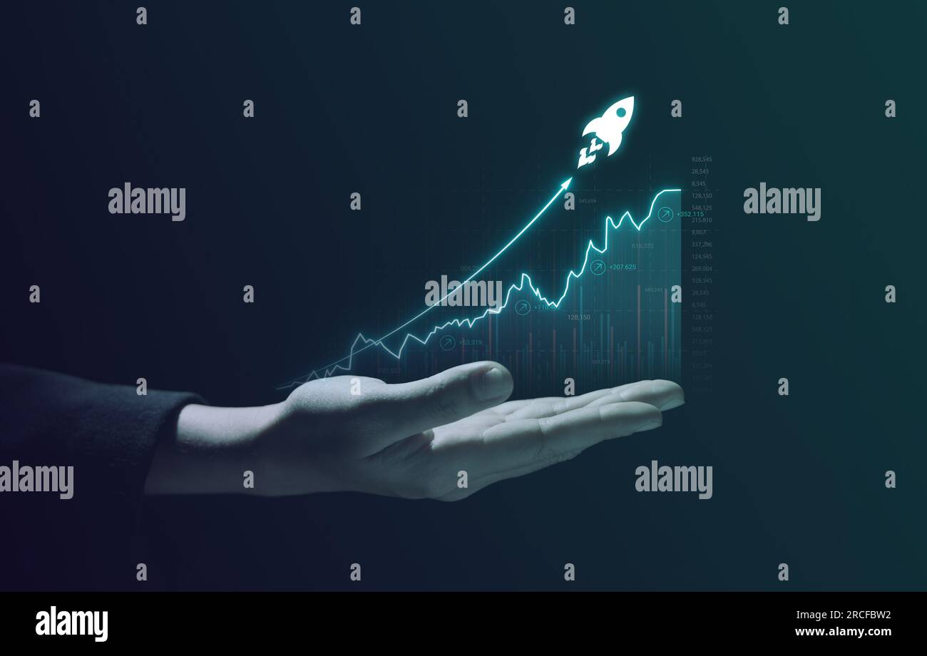 Stock graph and financial chart. Analyze stock market finance volume of ...