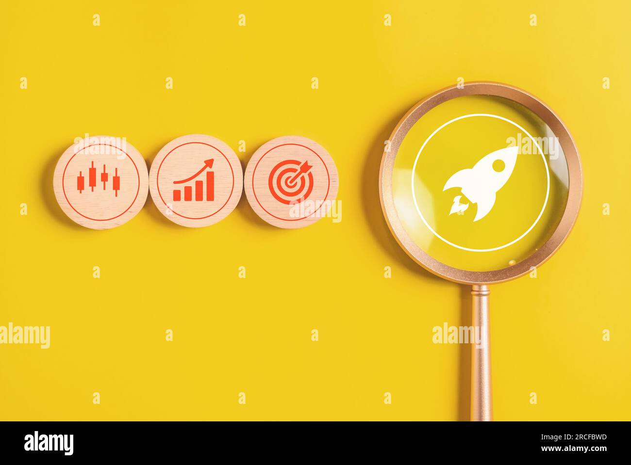 rocket icon on wooden on isolate background. rocket financial. rocket ...