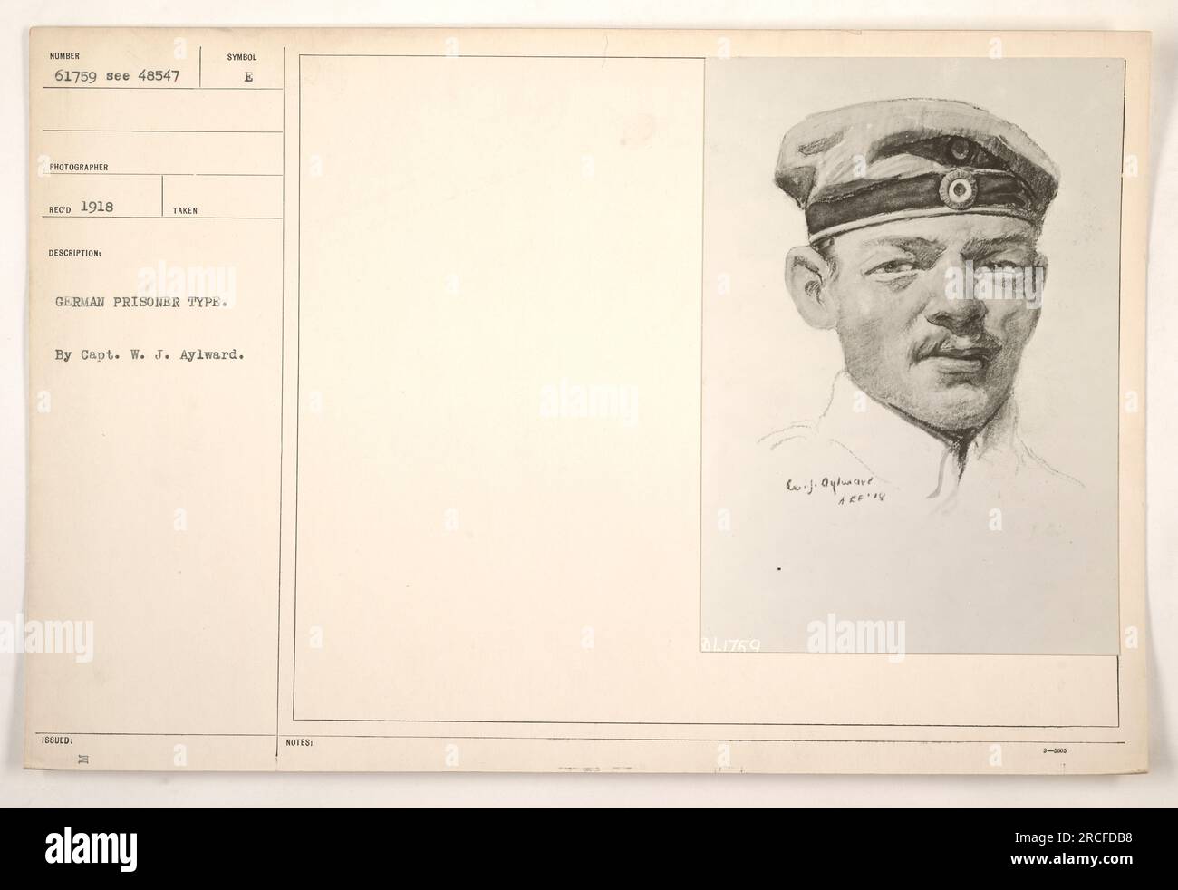 An American military photograph from World War One showing a captured ...