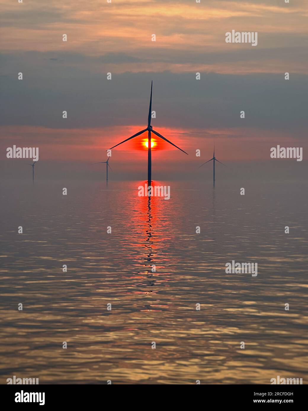 North sea wind farm. Wind Turbines Stock Photo - Alamy