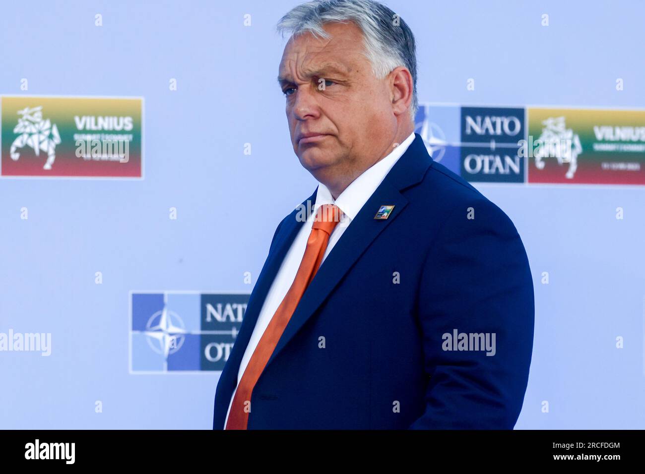 Viktor Orban, the President of Hungary, attends NATO Summit at LITEXPO ...