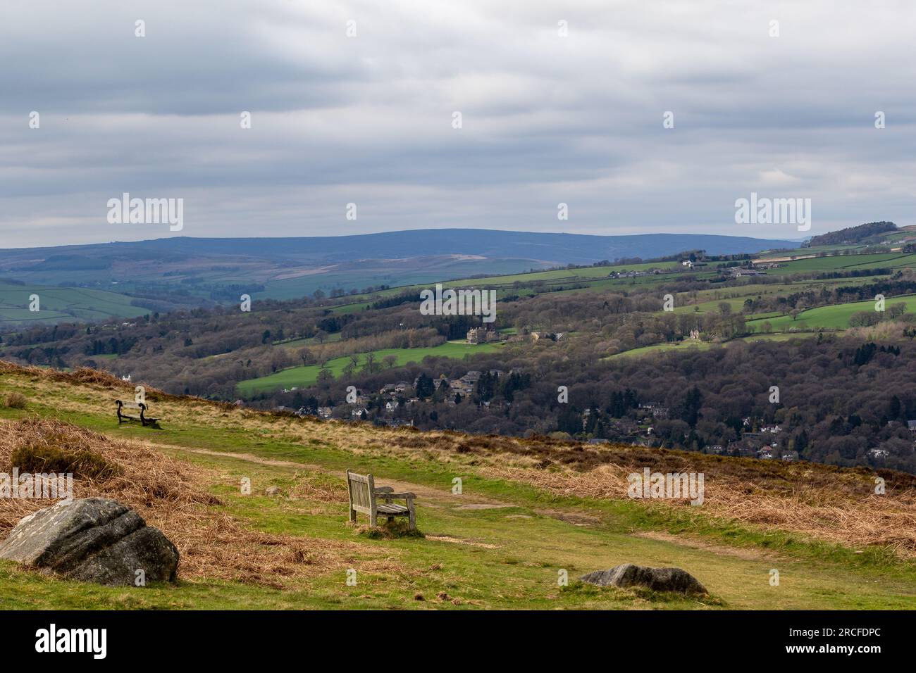 Beautiful view footage taken with a camera in Ilkley Stock Photo - Alamy
