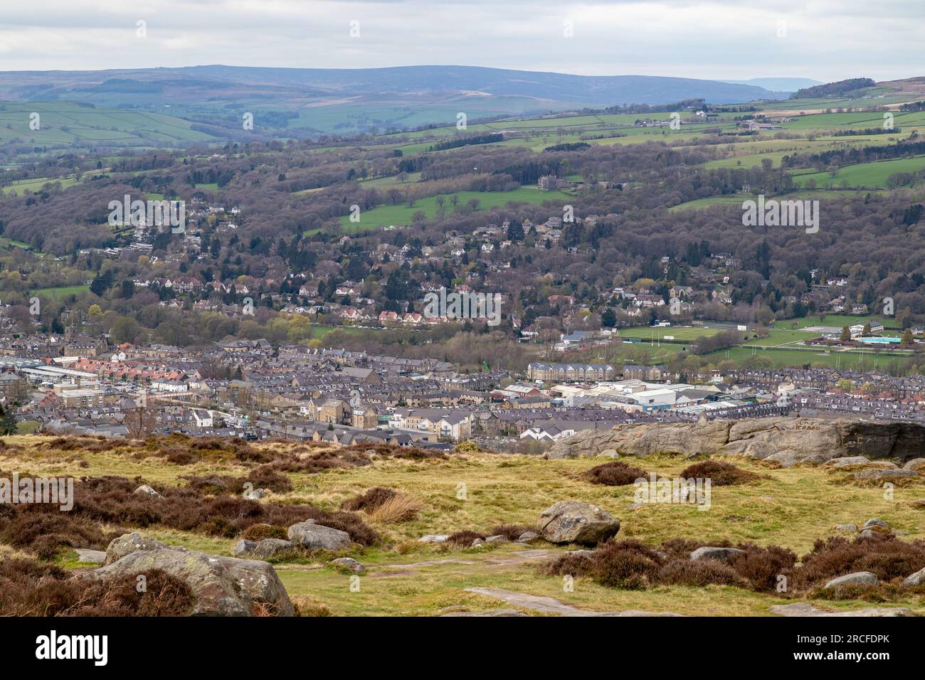 Beautiful view footage taken with a camera in Ilkley Stock Photo - Alamy