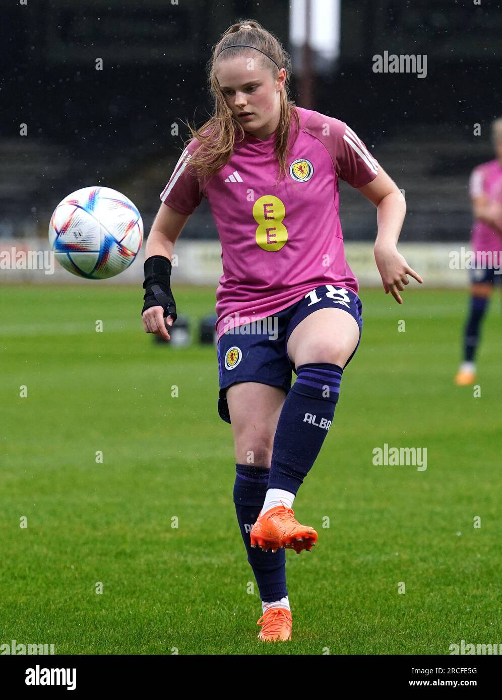 Scotland's Emma Watson warming up ahead of the women's friendly match ...