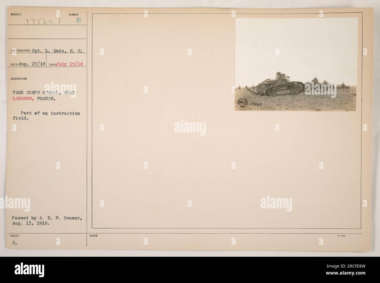 Tank corps training school hi-res stock photography and images - Alamy