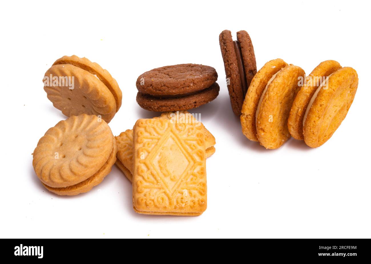 butter cookies isolated on white background Stock Photo - Alamy