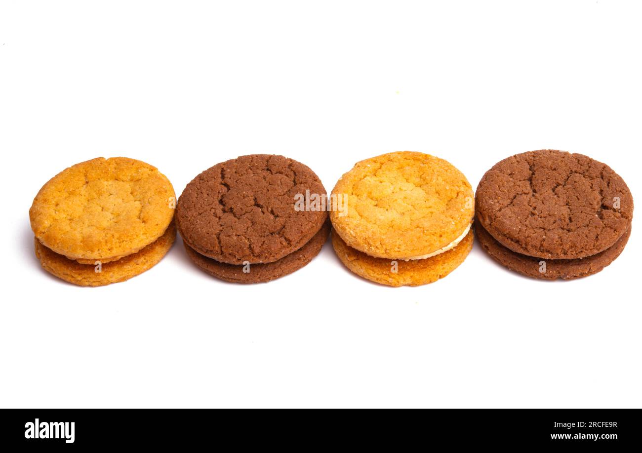 butter cookies isolated on white background Stock Photo - Alamy