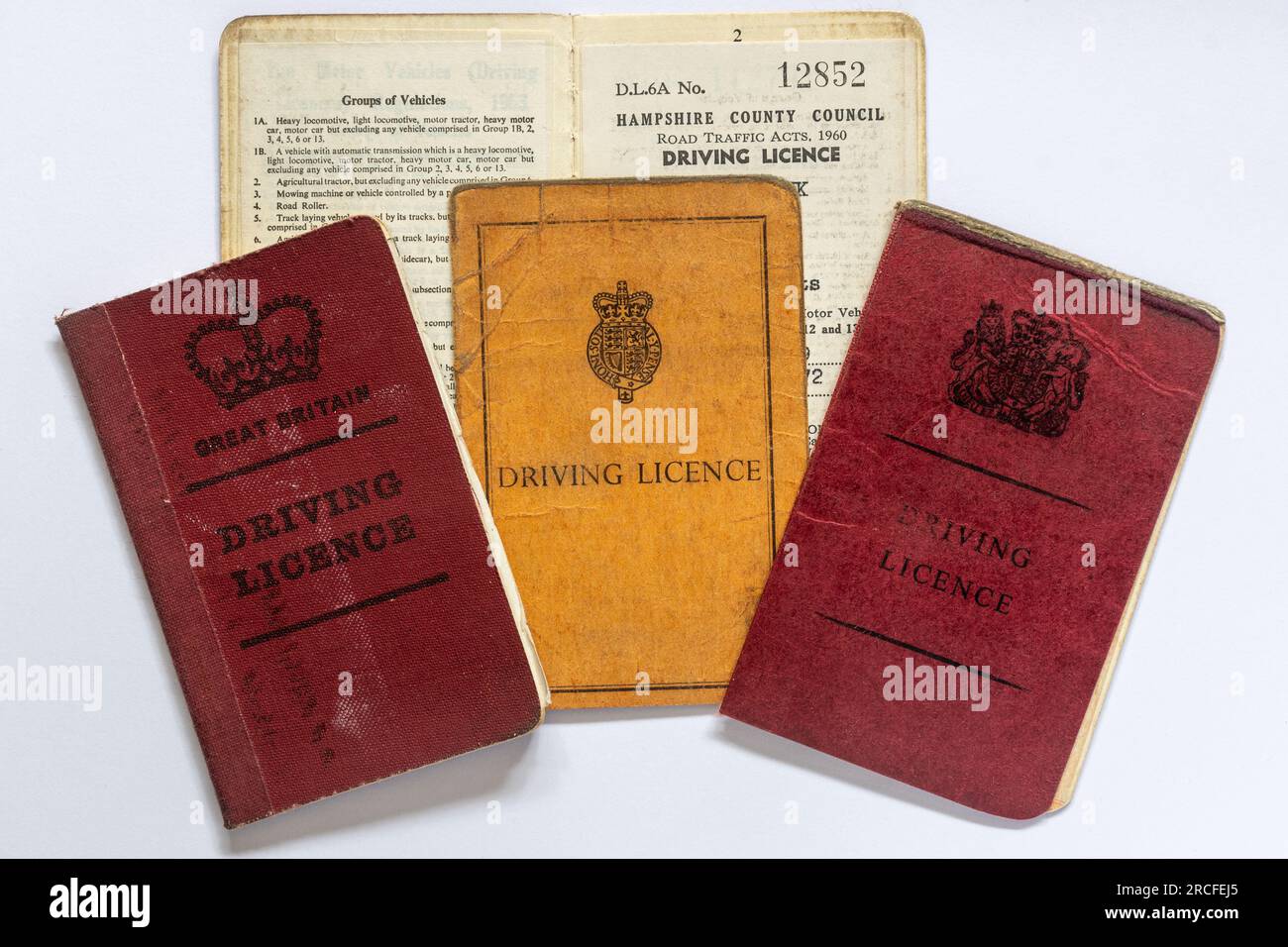 Old driving licence licences from Great Britain, from the 1960s and ...