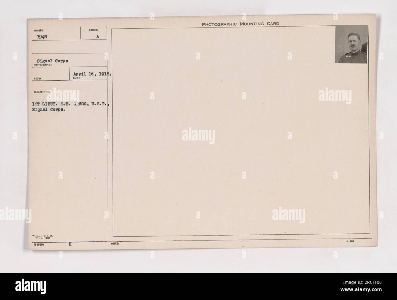 "1st Lieutenant S.B. Gregg of the USR Signal Corps, captured in an ...