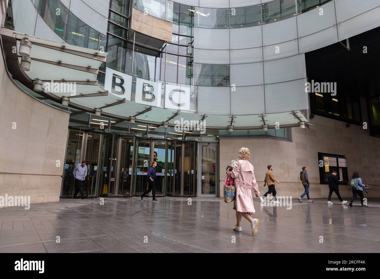 London, UK. 14 July 2023- BBC Broadcasting house, in central London ...