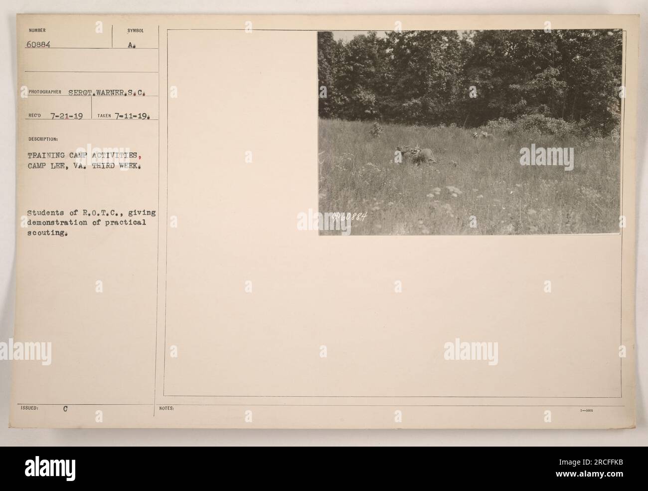 Students of the Reserve Officers' Training Corps (R.O.T.C.) at Camp Lee ...