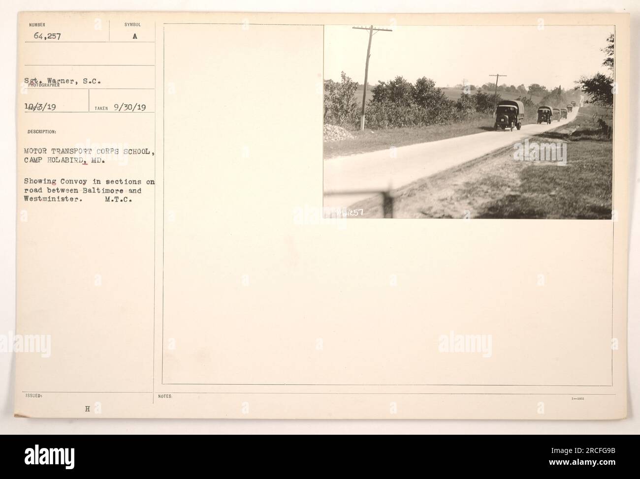 A convoy of vehicles from the Motor Transport Corps School in Camp ...