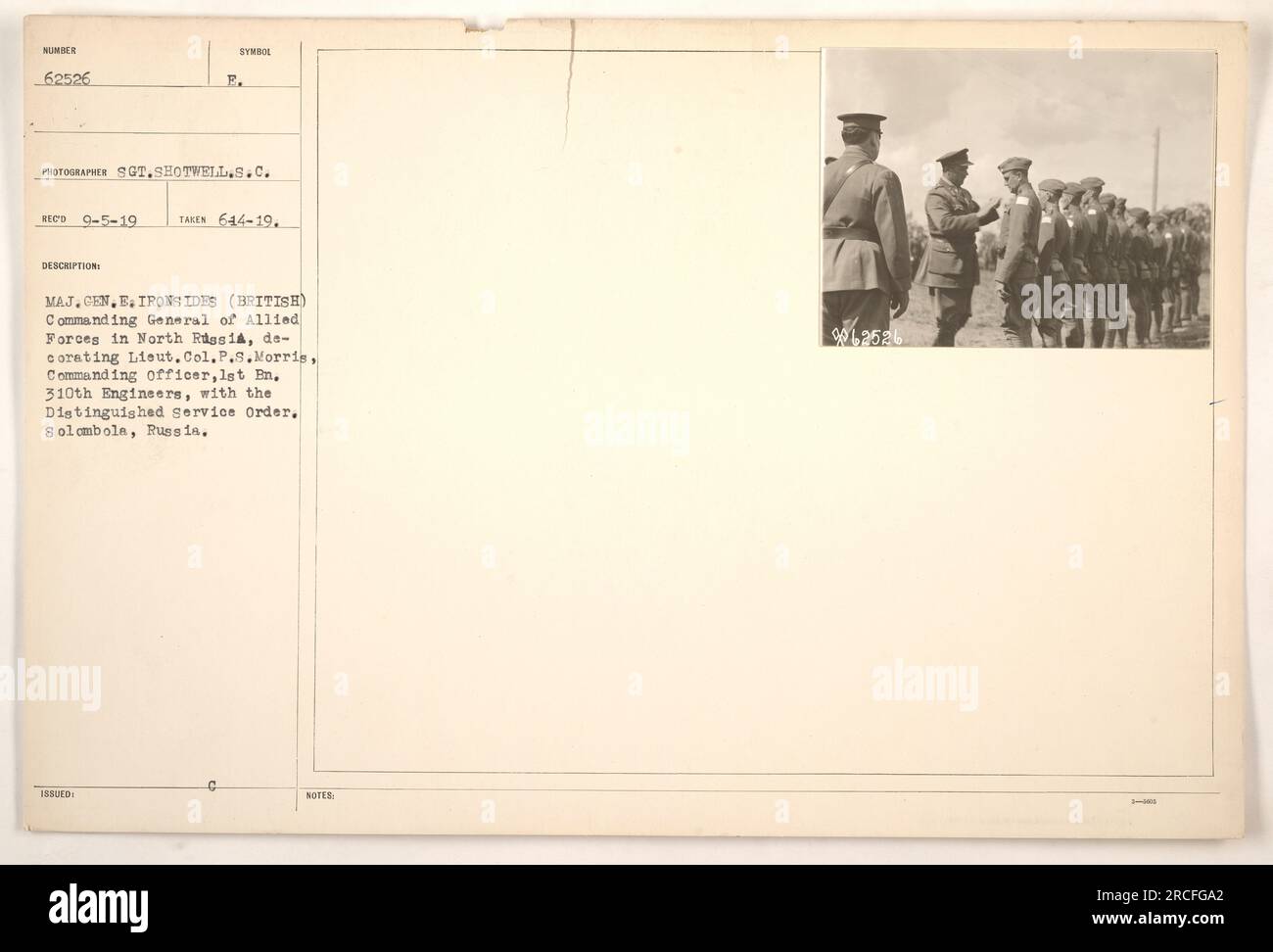 Major General Ironsides, the British Commanding General of Allied ...