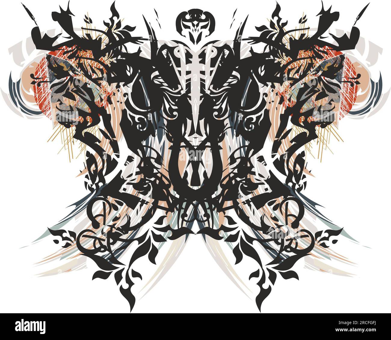 Scary butterfly symbol in black-pastel tonality for prints on T-shirts ...