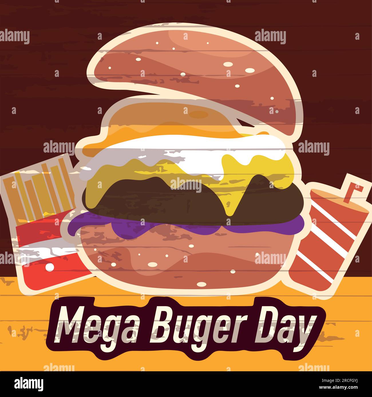Colored national burger day template Vector Stock Vector Image & Art ...
