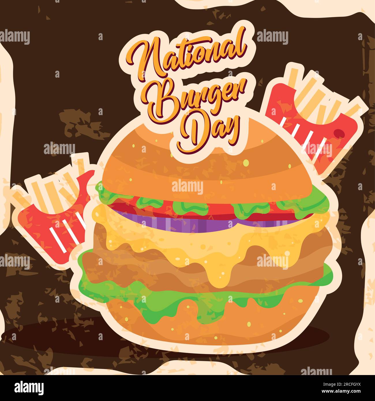 Colored national burger day template Vector Stock Vector Image & Art ...