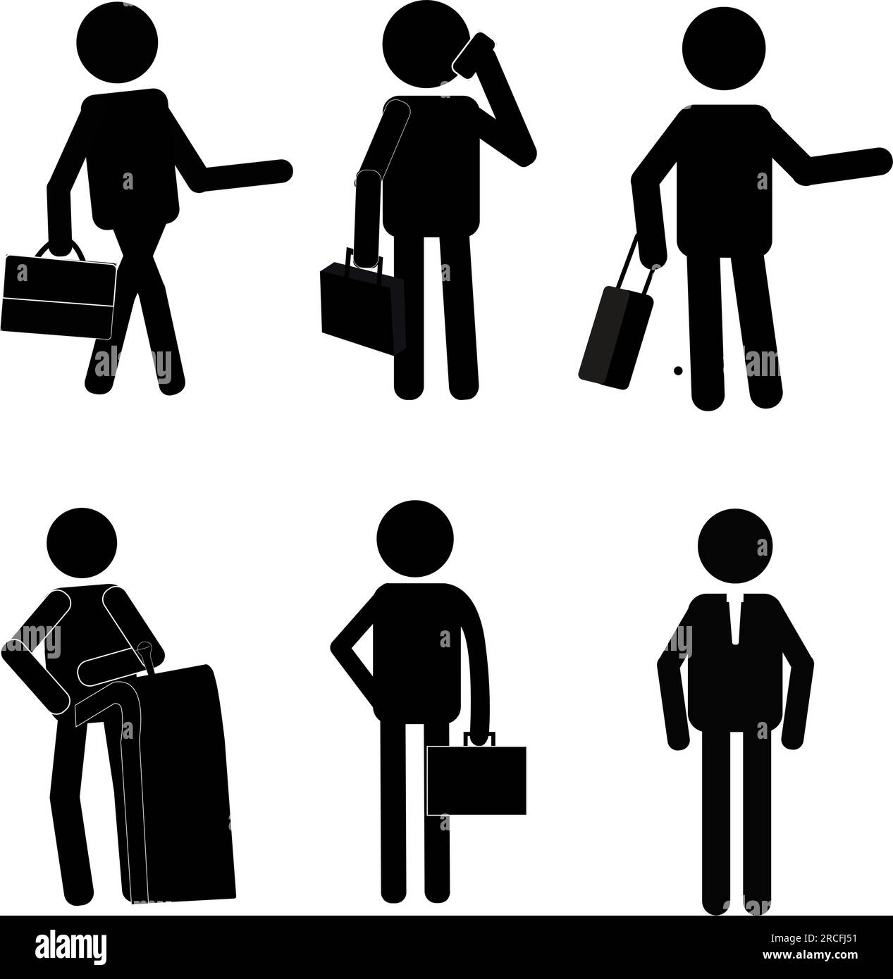 Stick Man Businessman Set Stock Vector Image And Art Alamy